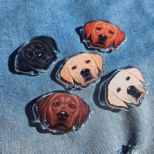 Black Labrador Pin Badge - Etsy