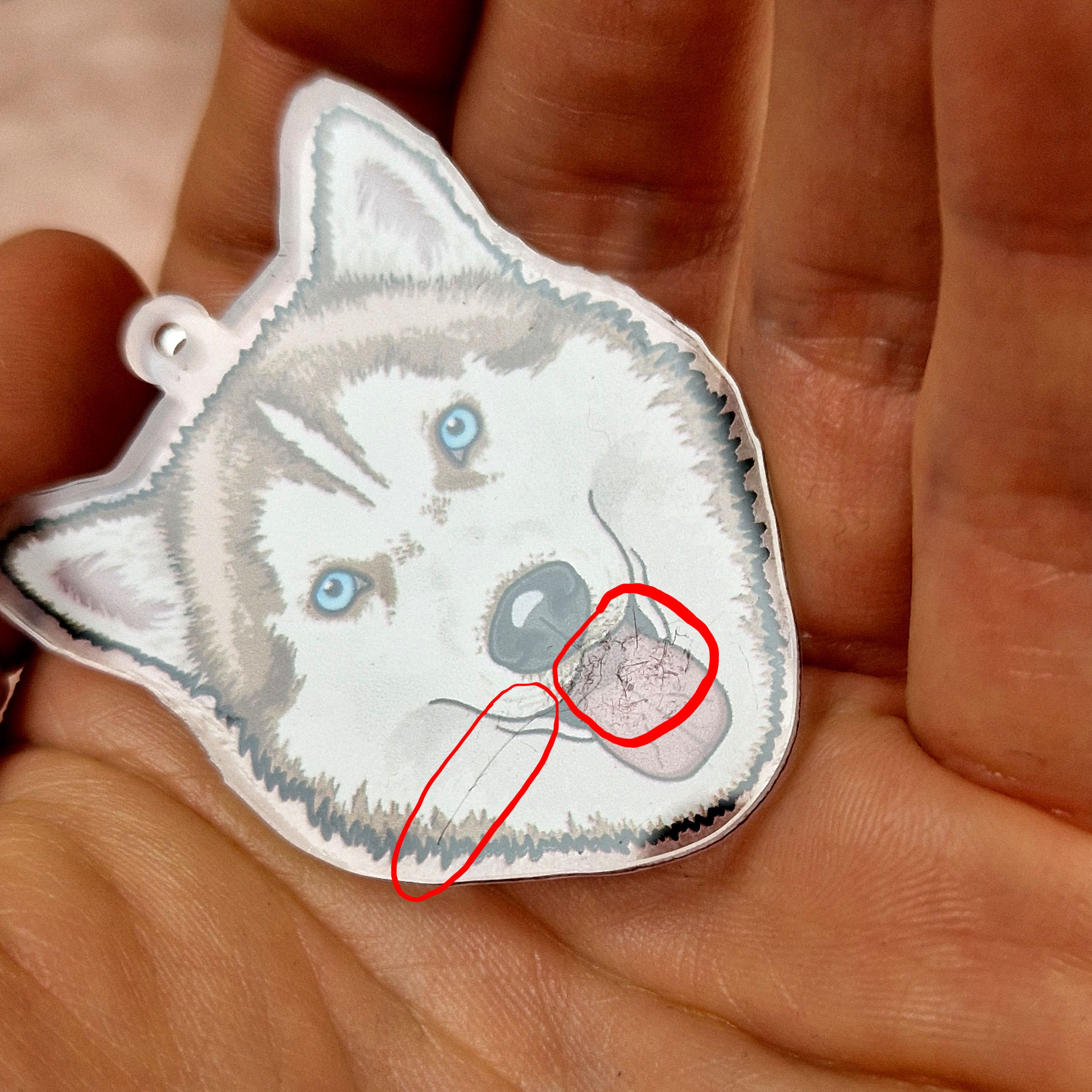 Siberian Husky Keyrings & Collar Charms Double Sided Huskies - Etsy