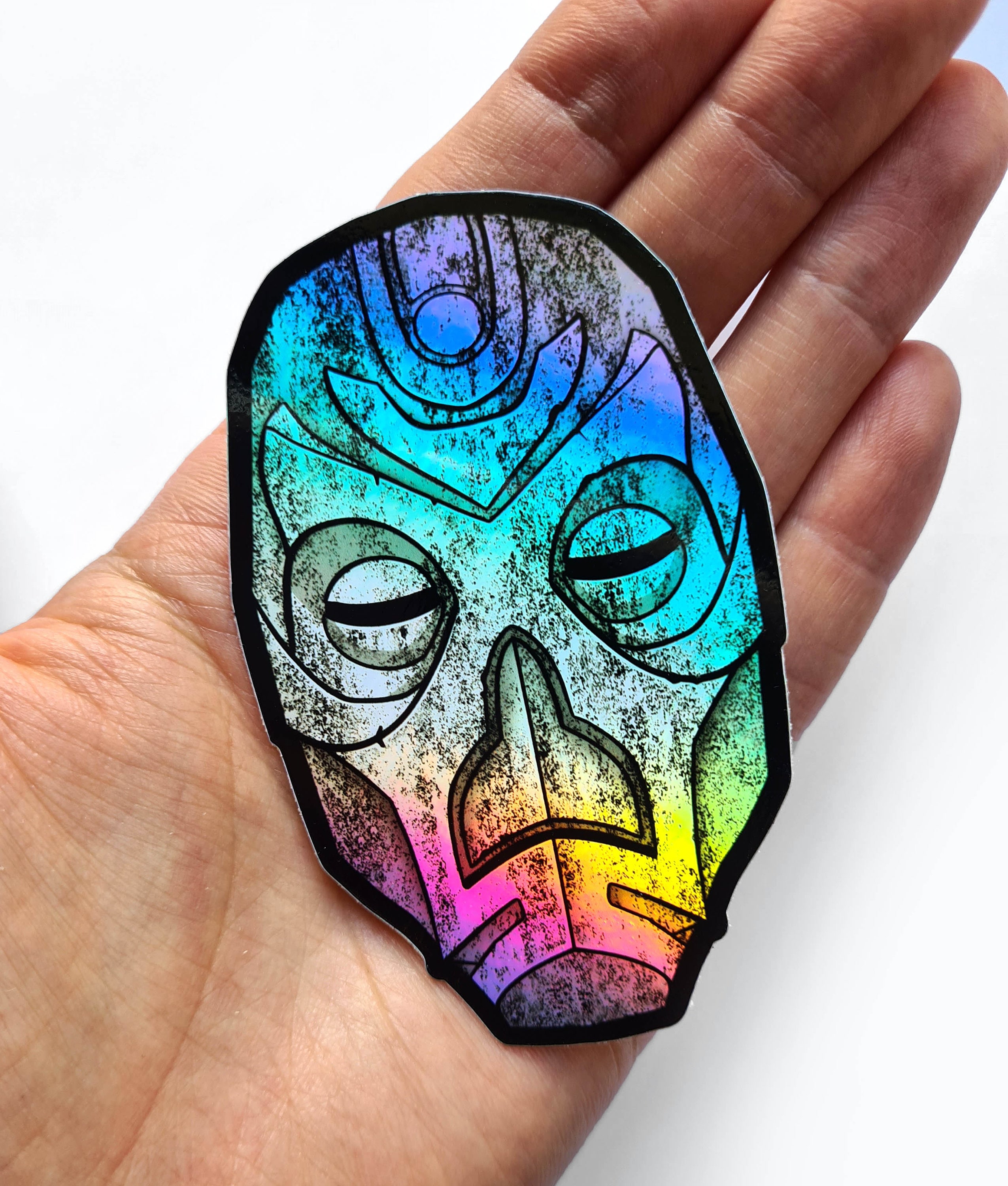 Morokei Dragon Priest Mask Sticker Holographic Vinyl Decal - Etsy