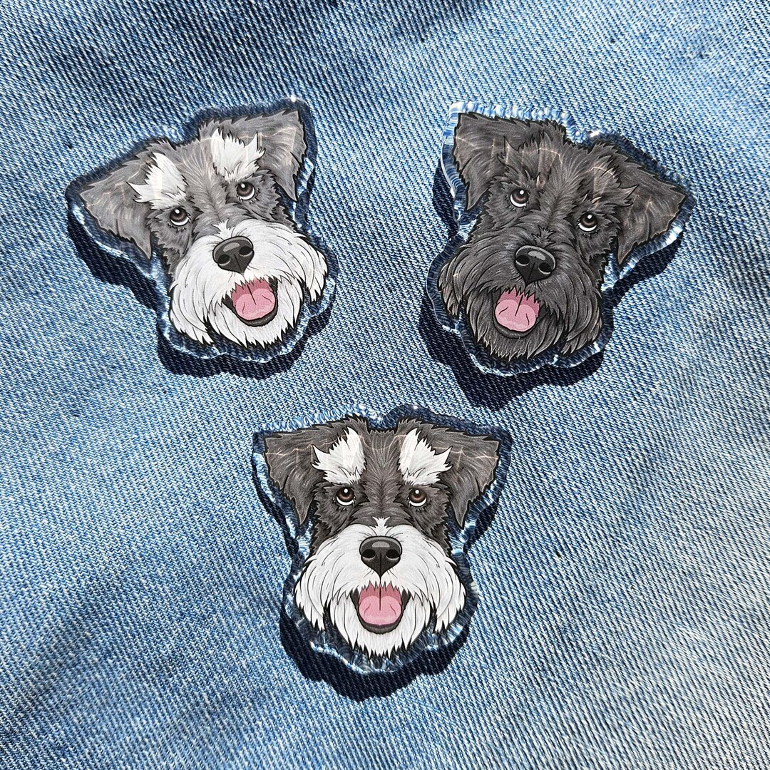 Schnauzer Acrylic Pins - Giant & Miniature Schnauzer Pin Badge - Wire ...