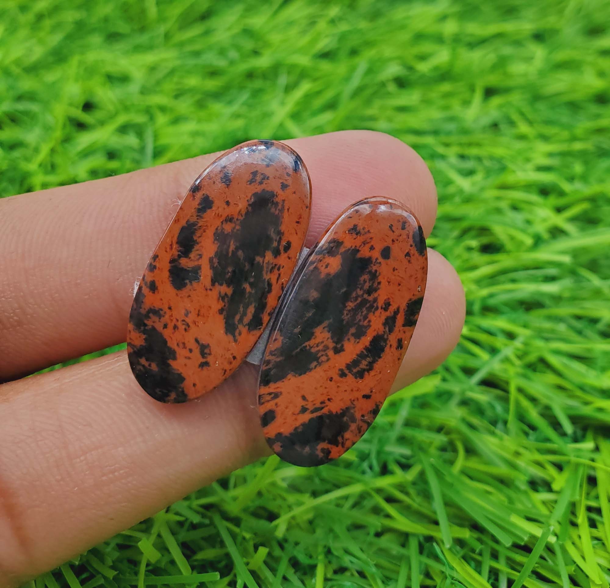 Natural Mahogany Obsidian Oval Shape Matching Pair Cabochon - Etsy