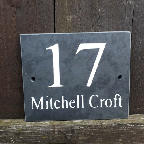 Rustic Slate House Sign Farmhouse Plaque Door Number - Etsy