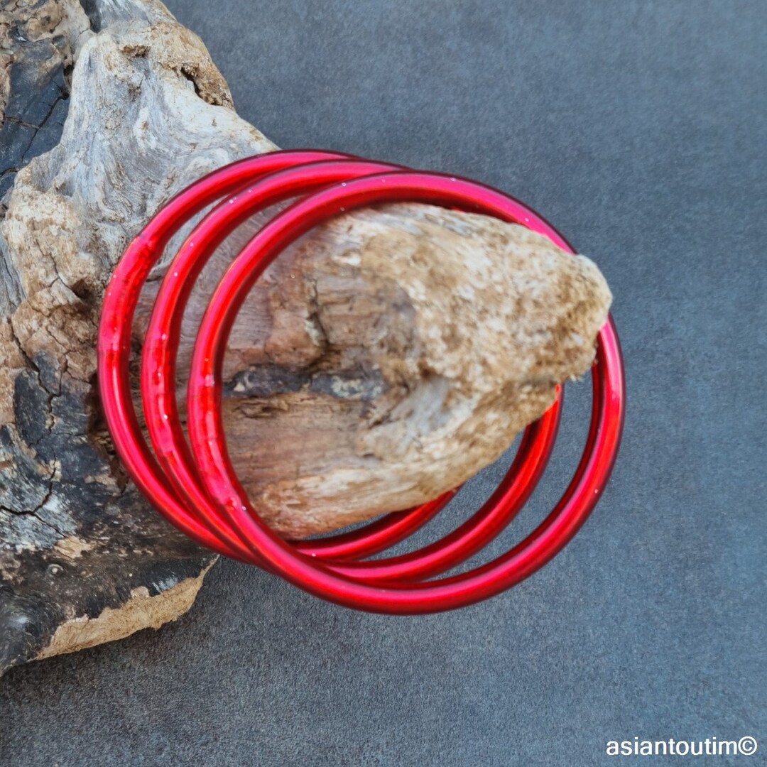 1 or 3 Red Mantra Buddhist Bangles Large Premium Quality Mantra ...