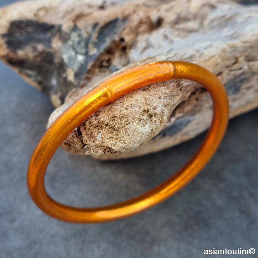 Orange Buddhist Bangle Large Model MANTRA Amulet Collection by ...