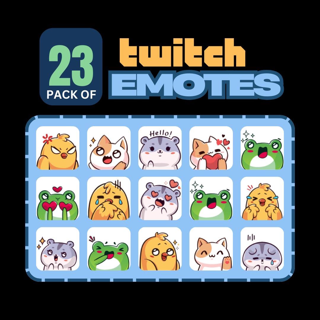 Digital Bundle Emotes Pack for Twitch, Discord, Youtube, Kick | Cute ...