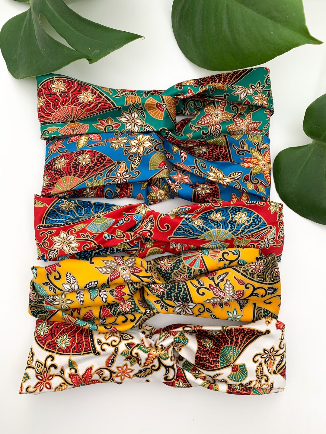Headband, Hair Band, Turban, Indonesian Silk, Colourful, Knot Twist ...