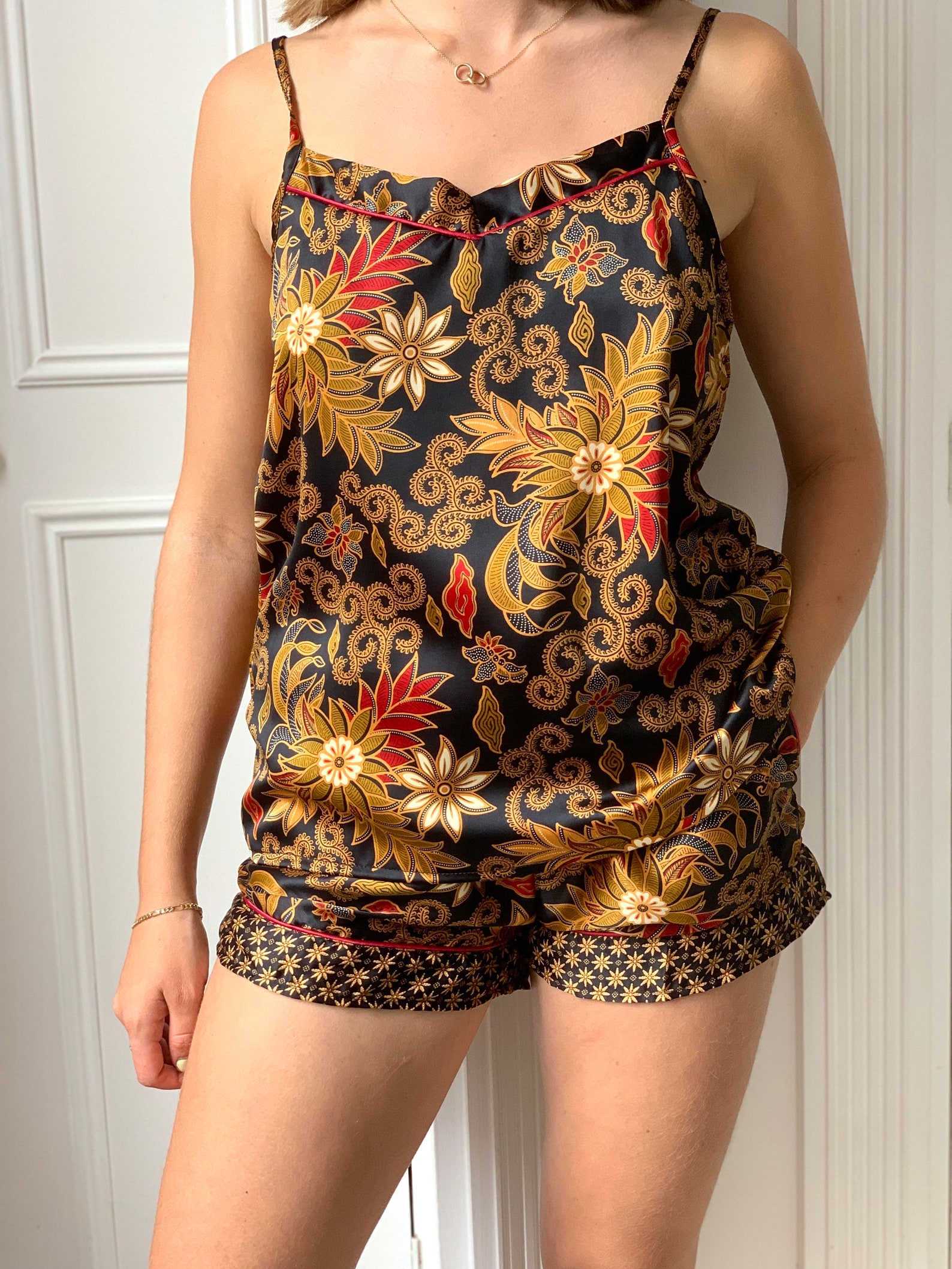 Black Silk Pyjama Set Silk Blend Pyjamas Silk Nightwear - Etsy