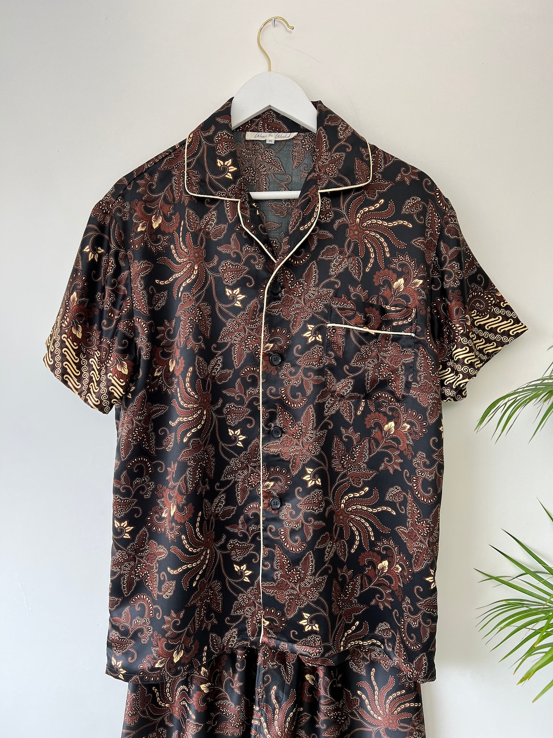 Mens Black Silky Short Pyjamas, Paisley Pajamas, Luxury Sleepwear for ...