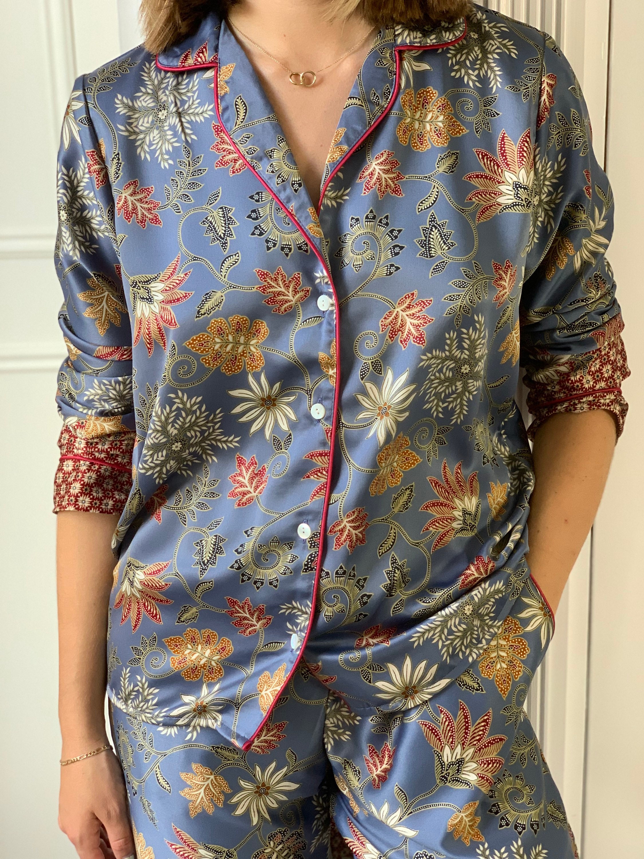 Lavender Silk Blend Pyjama Set Silk Pajamas Silk Nightwear | Etsy UK