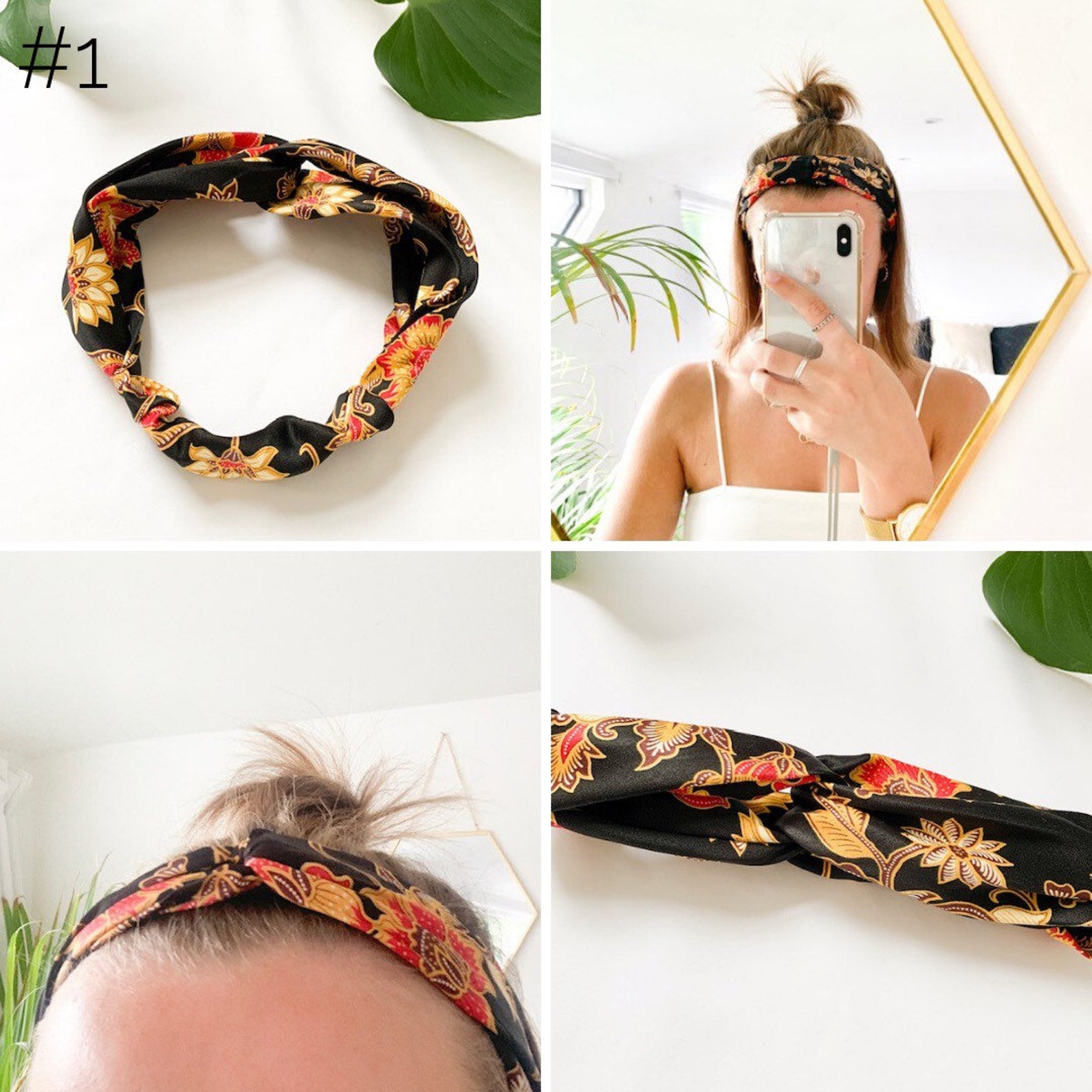 Headband Hair Band Turban Indonesian Silk Colourful Knot Etsy