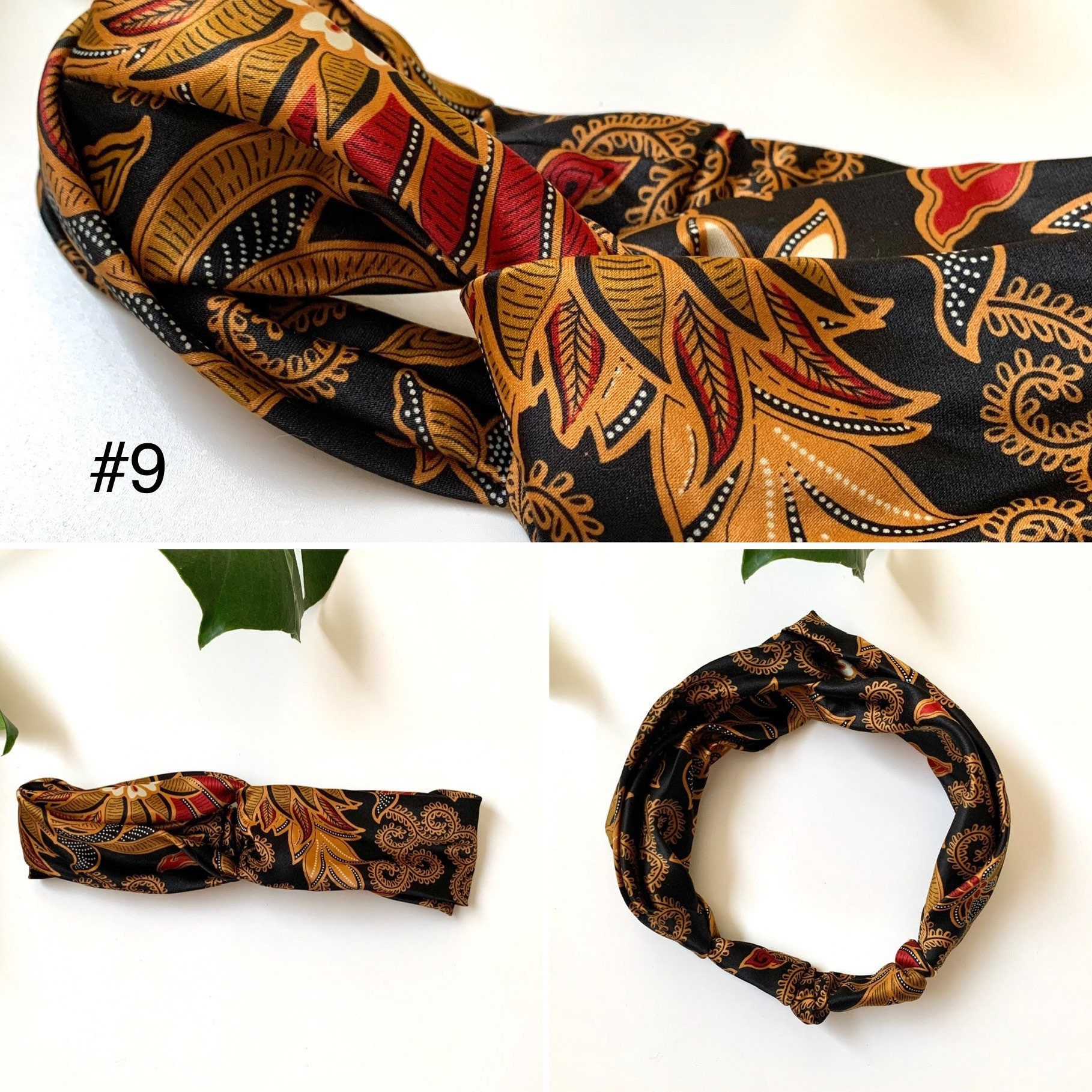 Headband, Hair Band, Turban, Indonesian Silk, Colourful, Knot Twist ...