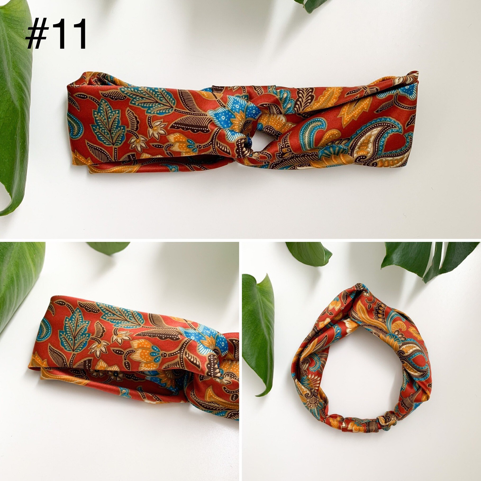 Headband, Hair Band, Turban, Indonesian Silk, Colourful, Knot Twist ...
