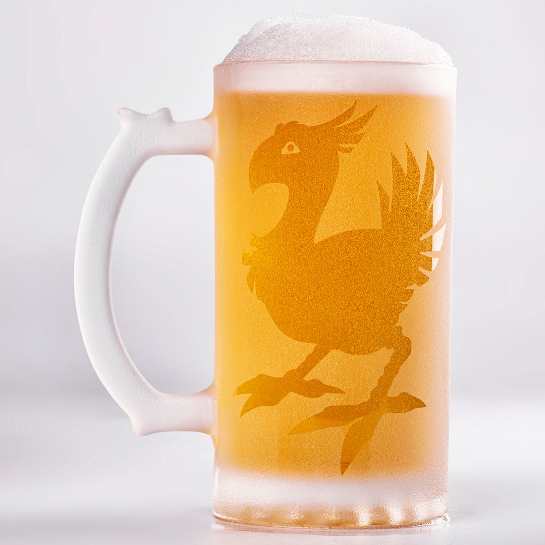 Final Fantasy Chocobo Personalized Beer Glass Mug, Sandblasted Beer ...
