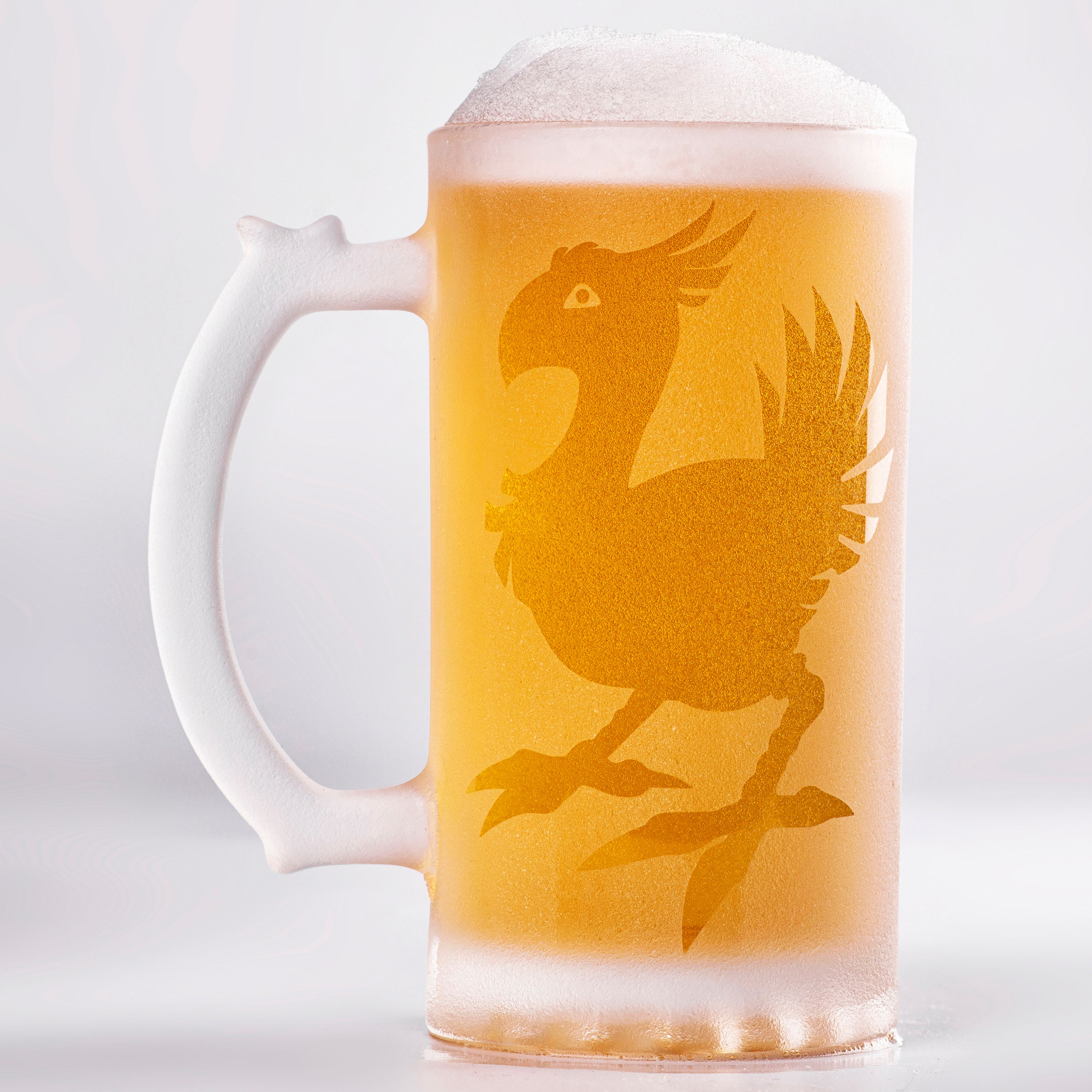 Final Fantasy Chocobo Personalized Beer Glass Mug, Sandblasted Beer ...