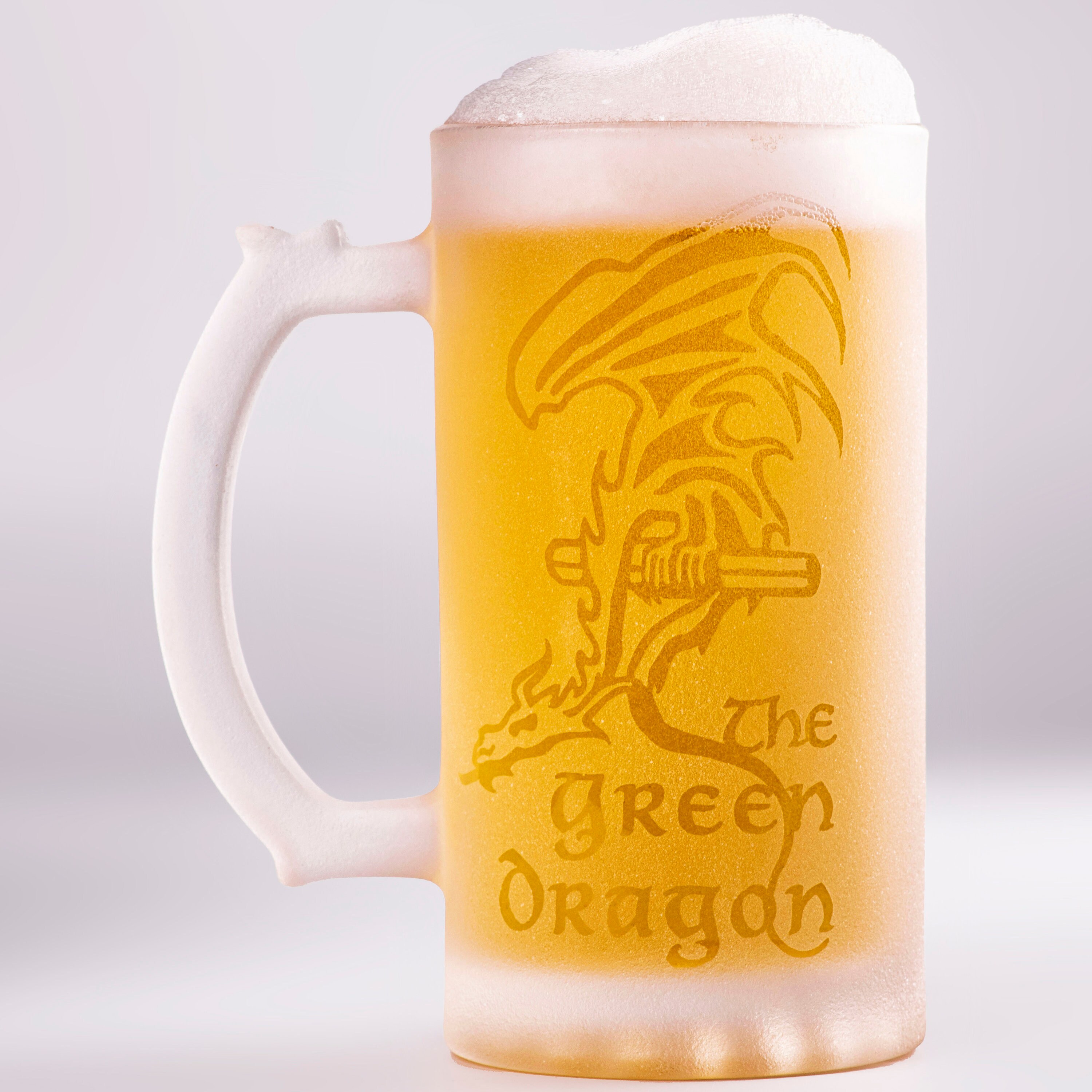 Green Dragon Beer Glass Mug Lord of the Rings Sandblasted - Etsy