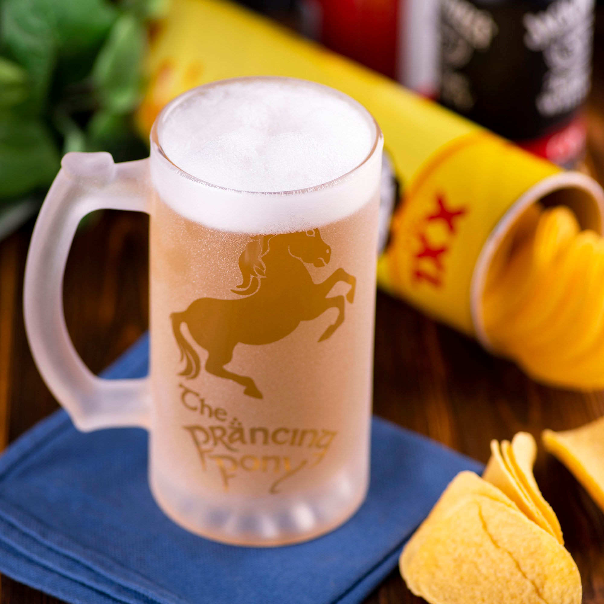 The Prancing Pony Beer Glass Mug, Lord of the Rings Sandblasted Beer ...