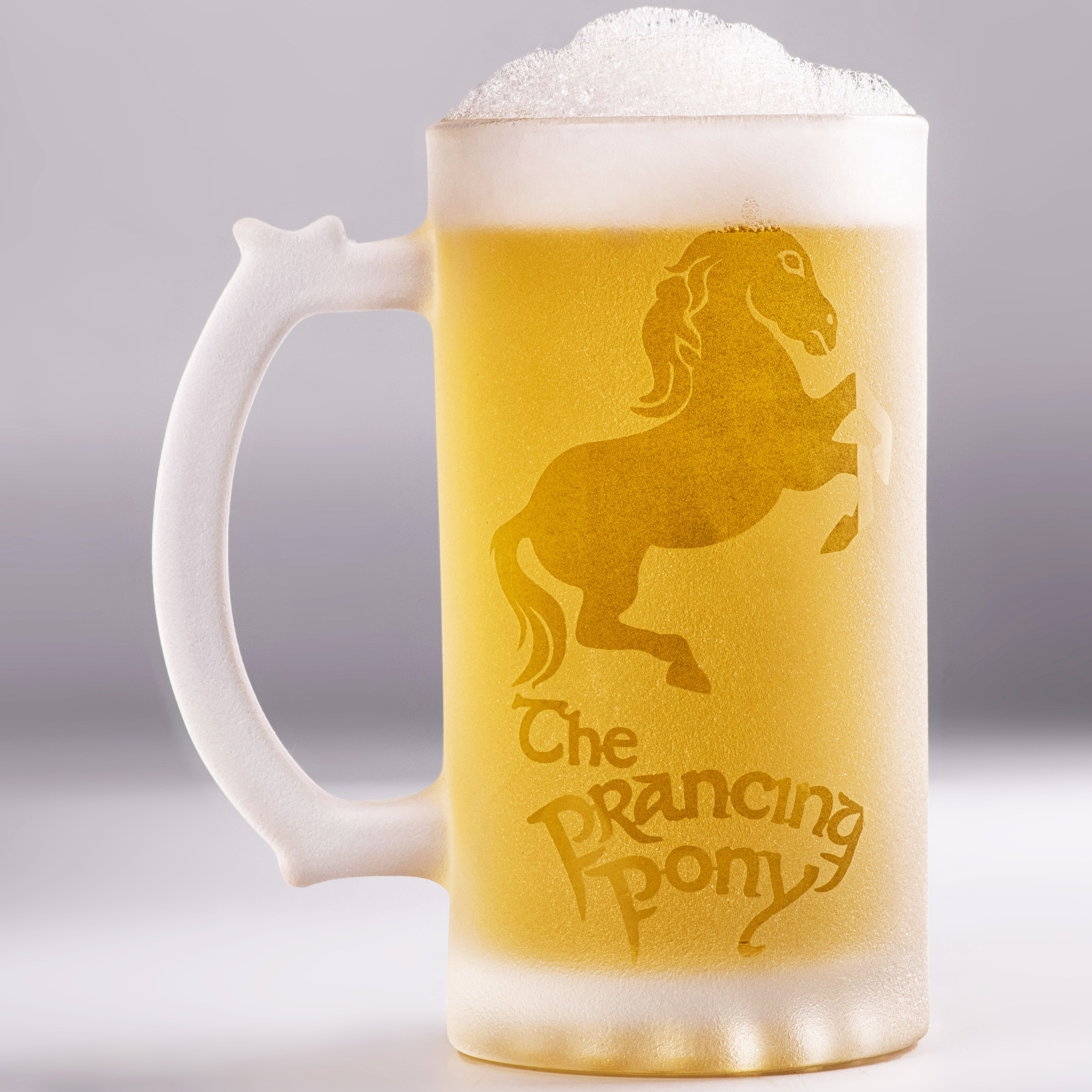 The Prancing Pony Beer Glass Mug, Lord of the Rings Sandblasted Beer ...