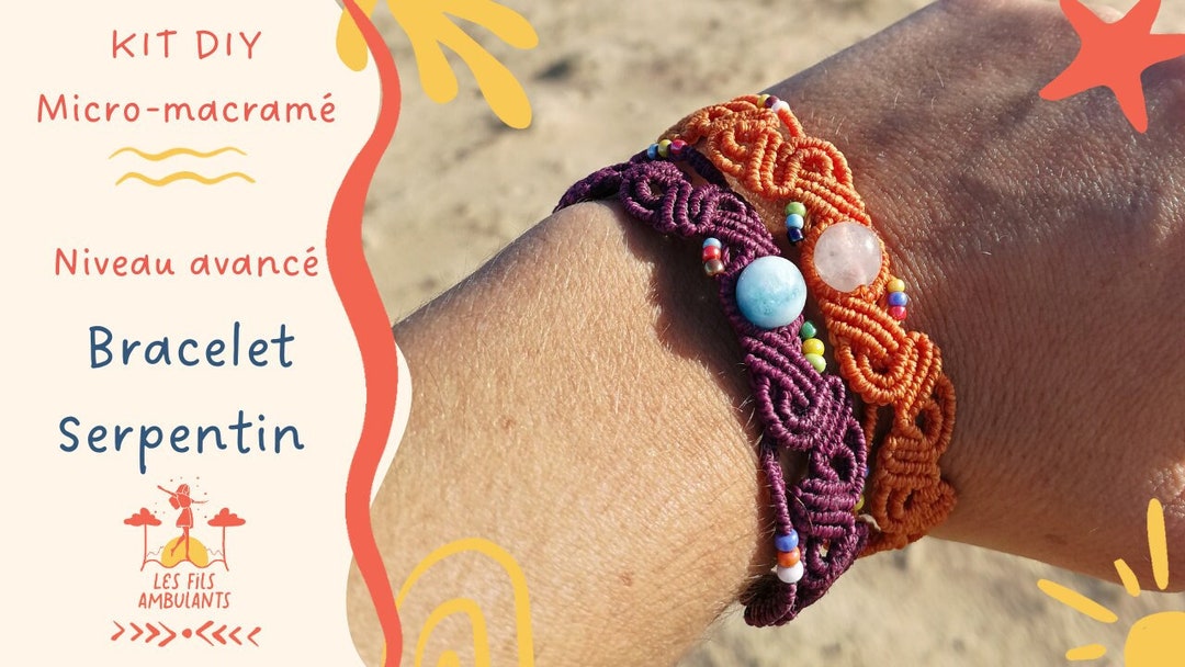DIY KIT Micro-macramé BRACELET Advanced Level Bracelet With Beads ...
