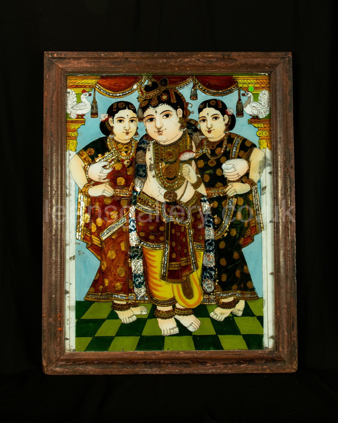 Antique Reverse Glass Painting Indian 19th C - Etsy