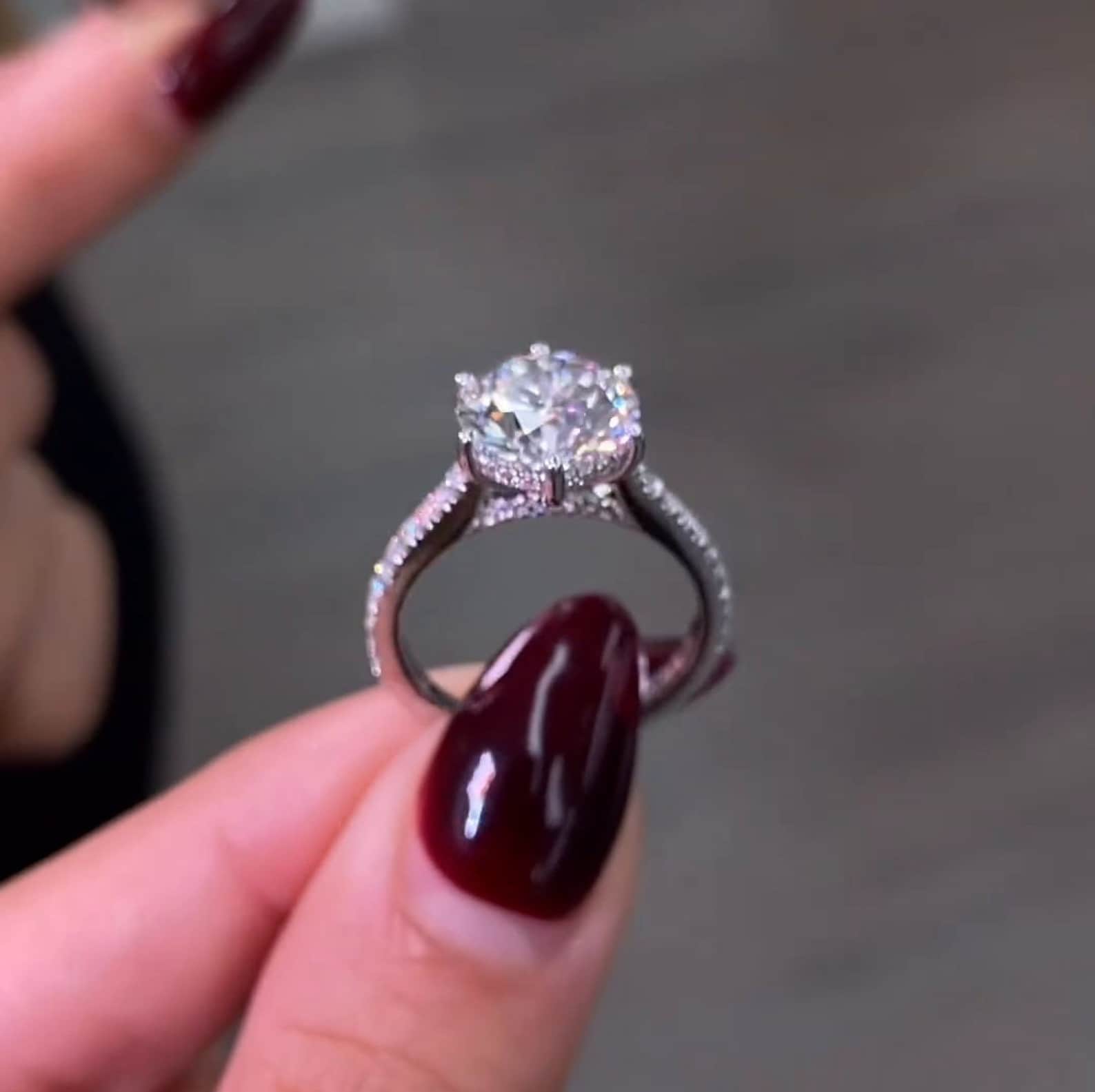 Vintage Cathedral Setting Engagement Ring, Large 3 Ct Round Cut ...