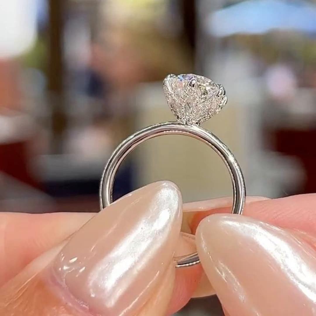 Unique Tulip Setting Engagement Ring 2.25ct Round Cut Solitaire ...