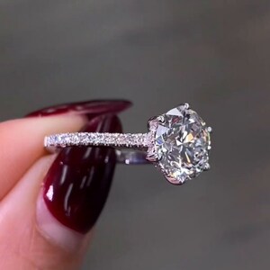 Vintage Cathedral Setting Engagement Ring, Large 3 Ct Round Cut ...