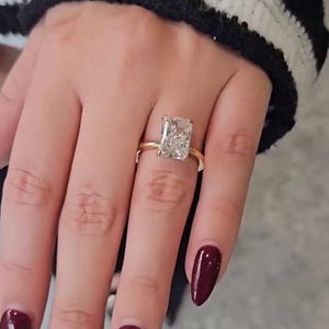 Big Radiant Cut Engagement Ring, 4 Carat Radiant Cut Colorless ...