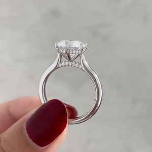 Vintage Cathedral Setting Engagement Ring, Large 3.50 CT Round Cut ...