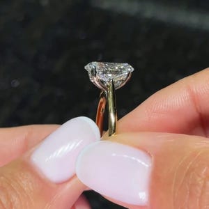 Vintage Cathedral Setting Oval Cut Engagement Ring Antique V Shape ...