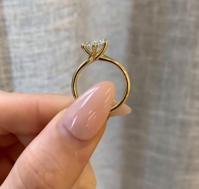 Oval Cut Compass Prong Set Ring 2 Ct Solitaire Oval Moissanite ...