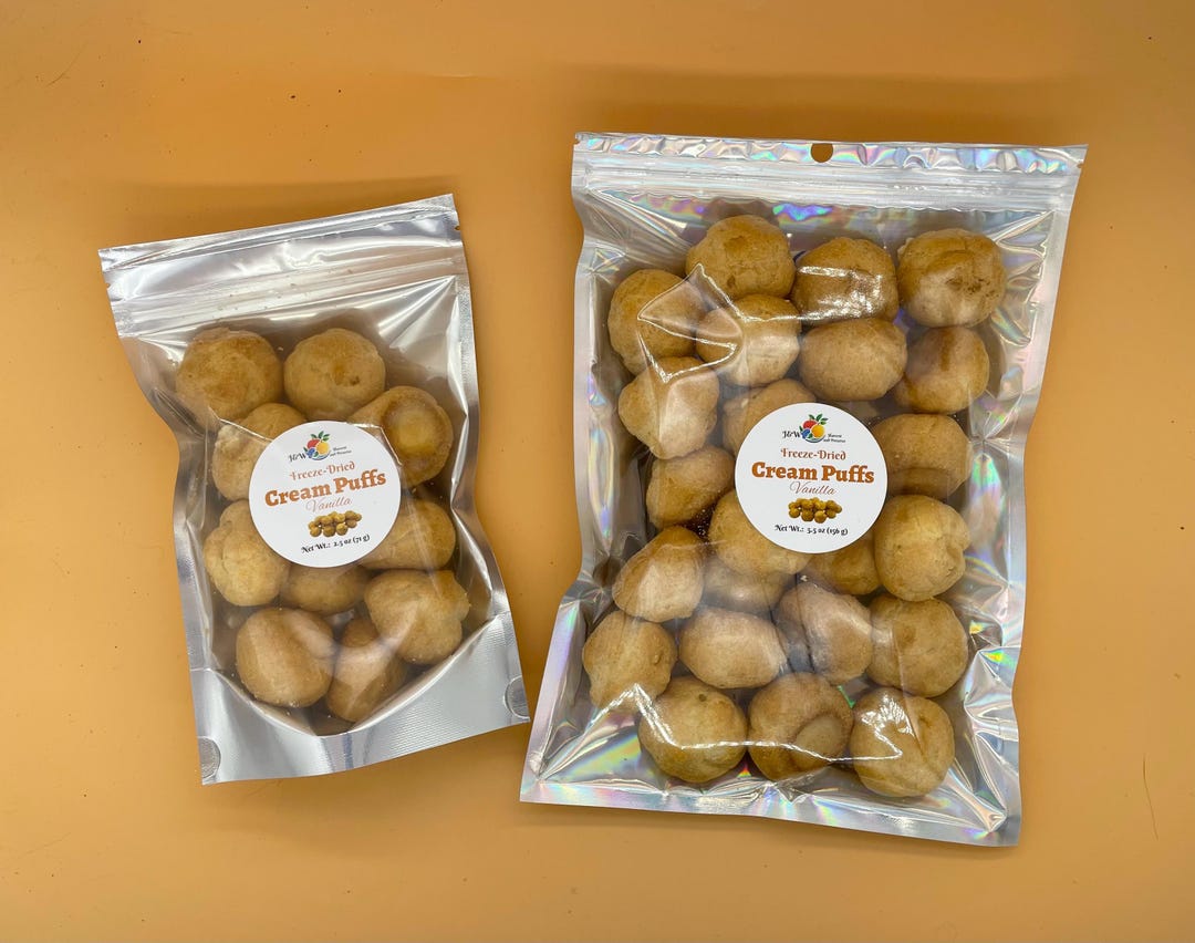 Freeze-dried Mini Cream Puffs Belgian-style Vanilla Flavor - Etsy