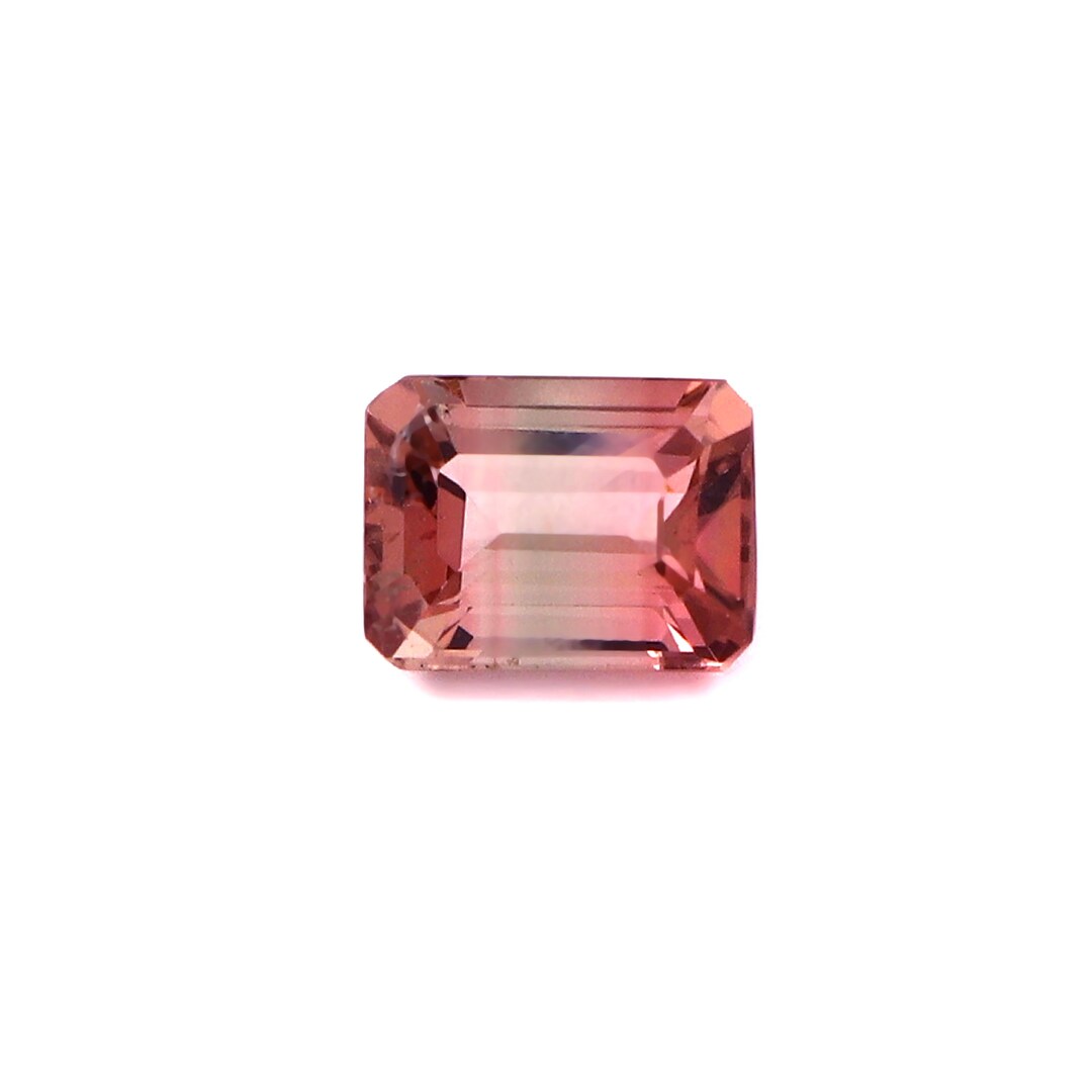 Natural Bicolor Tourmaline • Emerald Cut 7.8x5.8mm • 1.50 Carat Soft ...