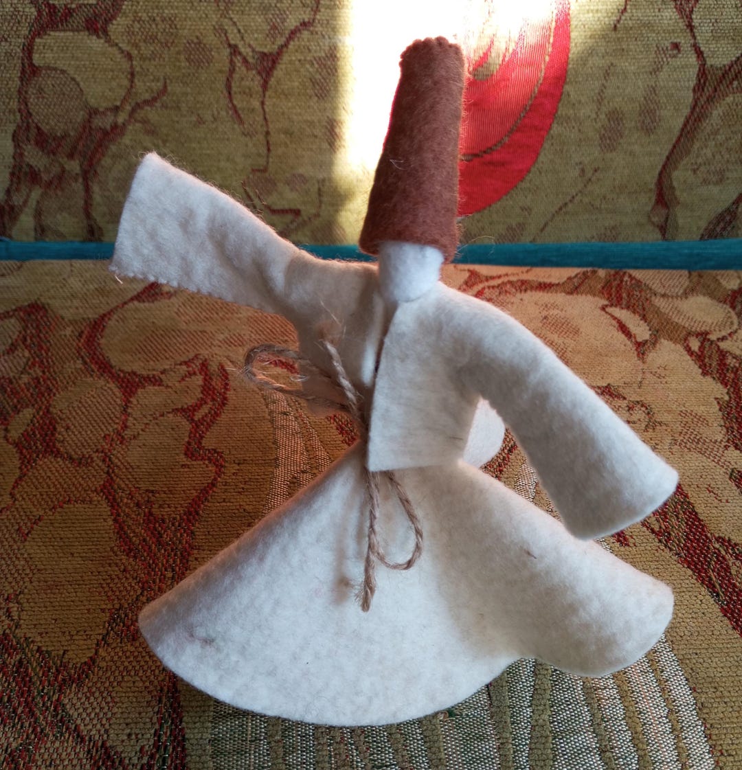 Felt Whirling Dervish Miniature White and Red Whirling Dervish ...