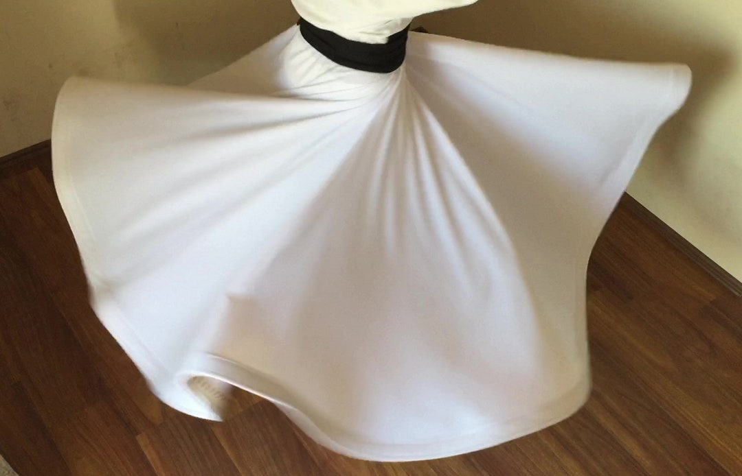 RED Sufi Whirling Dervish Sema SKIRT Adjustable Waist With Black Belt ...