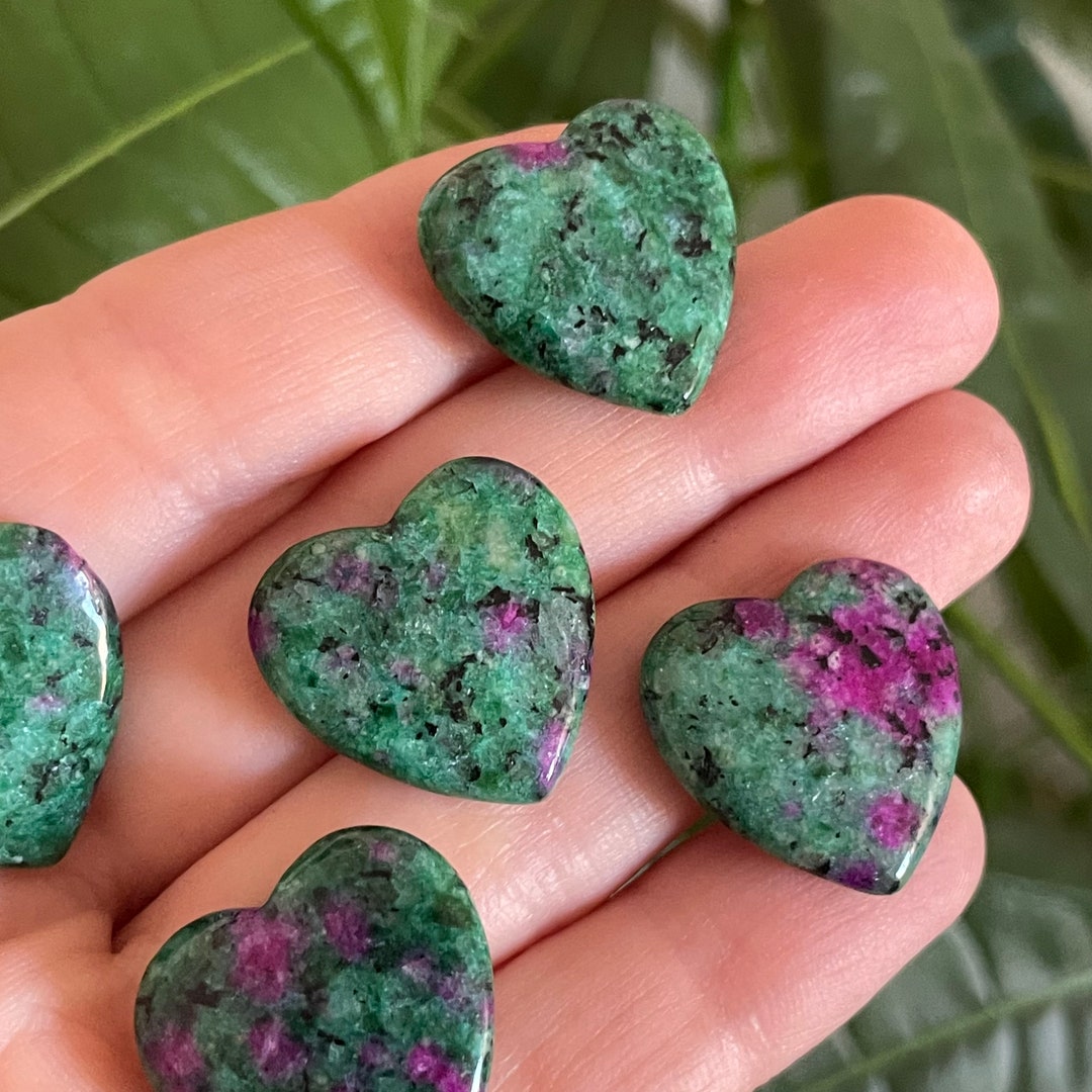 Ruby Zoisite Heart - Choose How Many Pieces - A Grade Premium Quality - Ruby in Zoisite Heart ...
