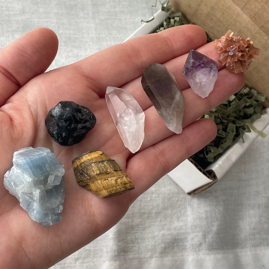 Positive Energy Crystal Kit | Smoky Quartz, Amethyst, Quartz, Aragonite ...