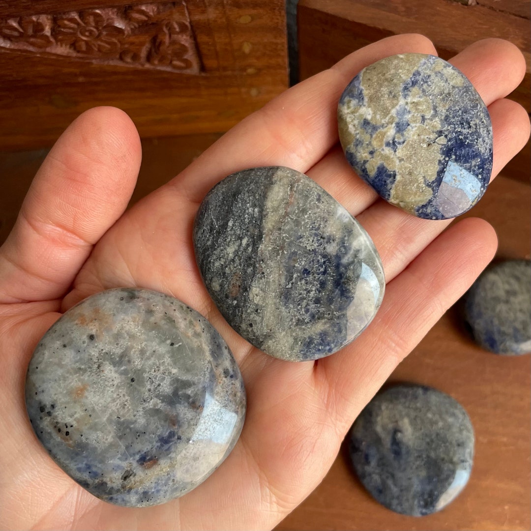 Sodalite Palm Stone - Choose How Many - Medium Size - Sodalite Pocket ...