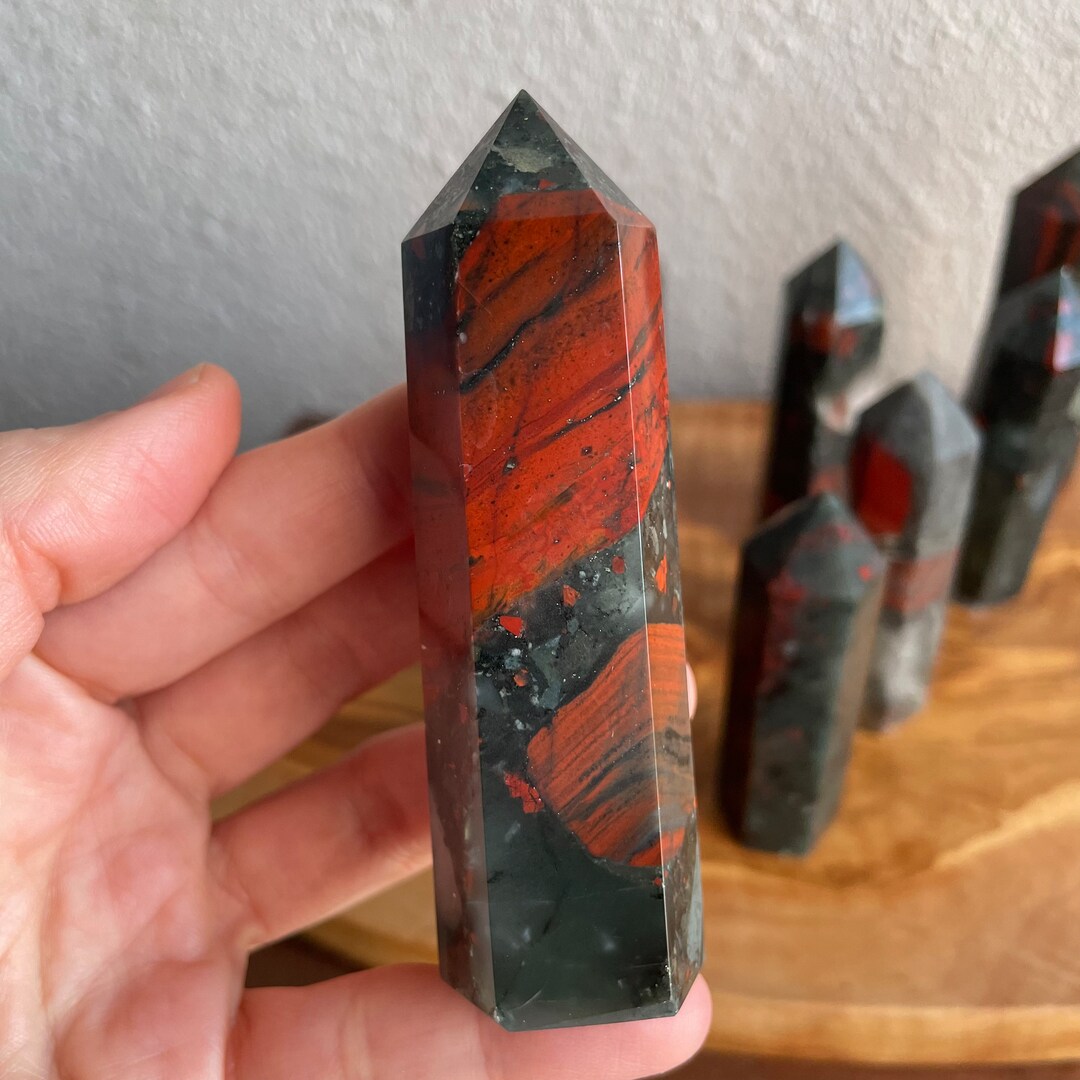 African Bloodstone Tower 2.75-3.75 Choose Your Size A Grade Bloodstone ...