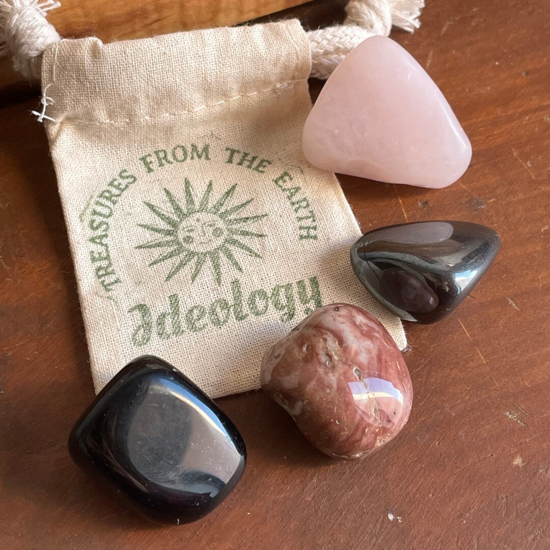 Empath & Introvert Crystal Set - Rose Quartz, Crazy Lace Agate ...