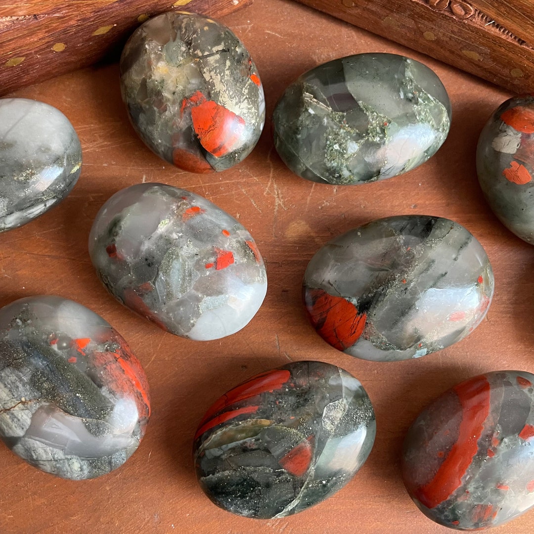 African Bloodstone Palm Stone - Red Bloodstone Crystal - Heliotrope ...