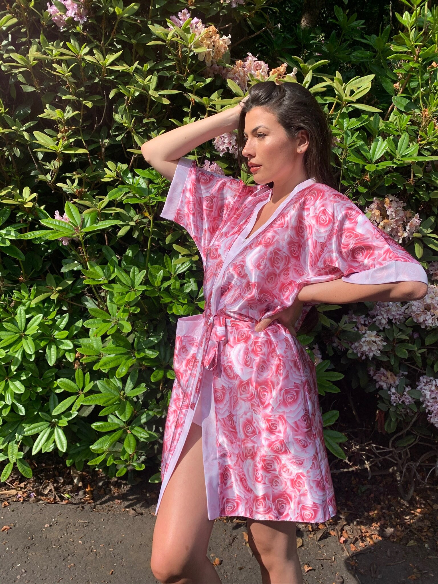 Pink Floral Satin Personalised Robes Bridal Party Robes - Etsy UK