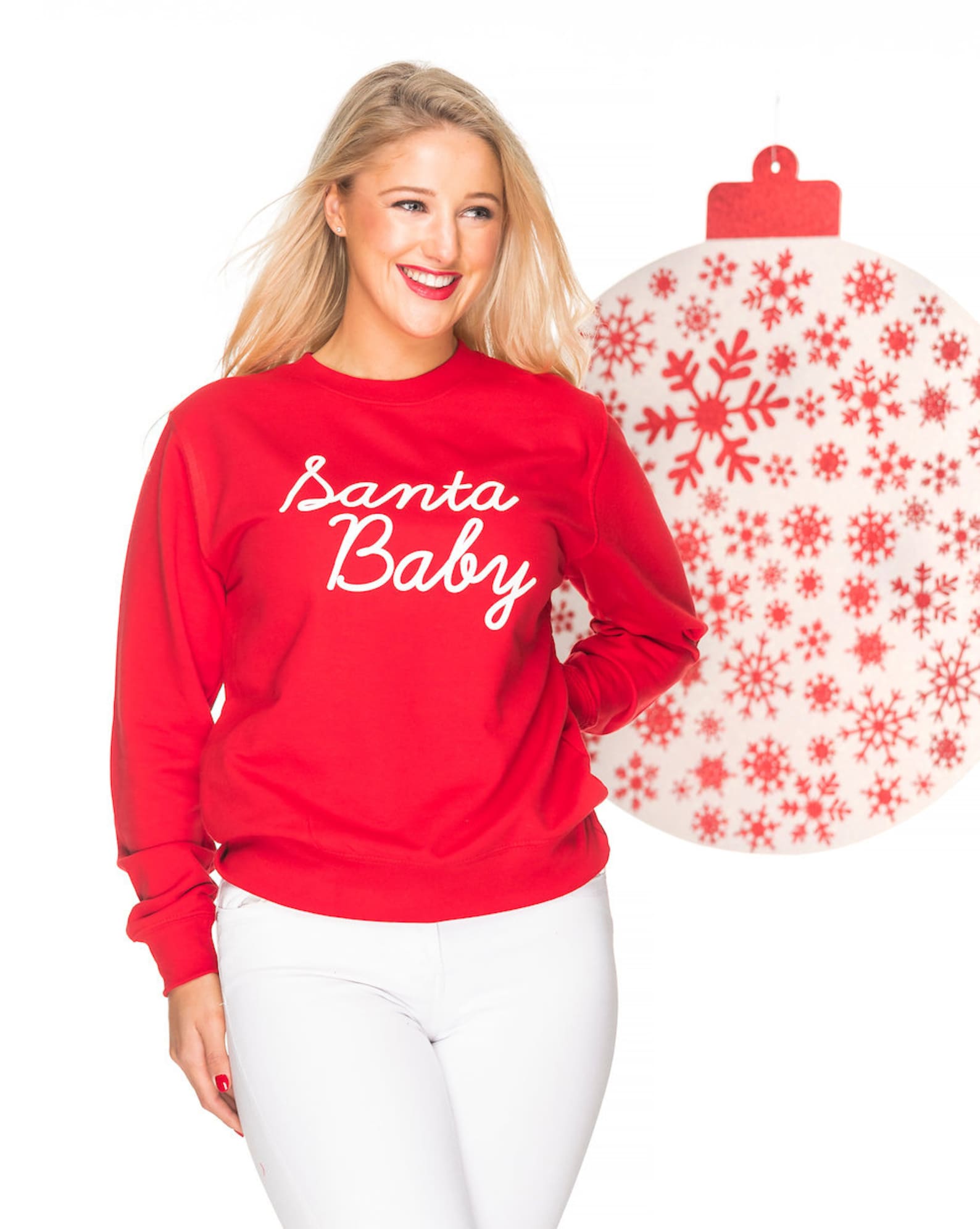 Santa Baby Christmas Jumper in Pink Available in Pink Red & - Etsy