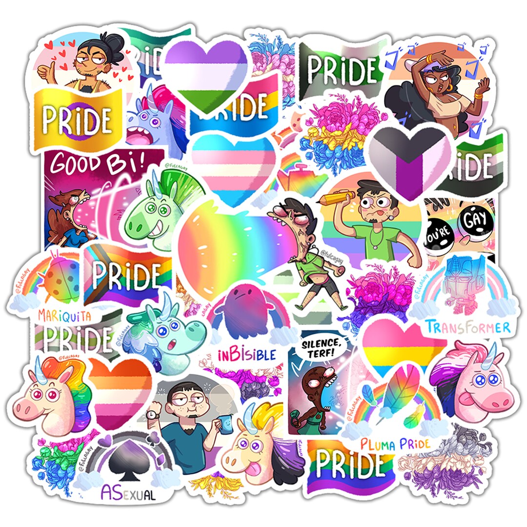 LGBT Queer Pride Stickers Pack 10 20 30pcs Cute Colorful - Etsy