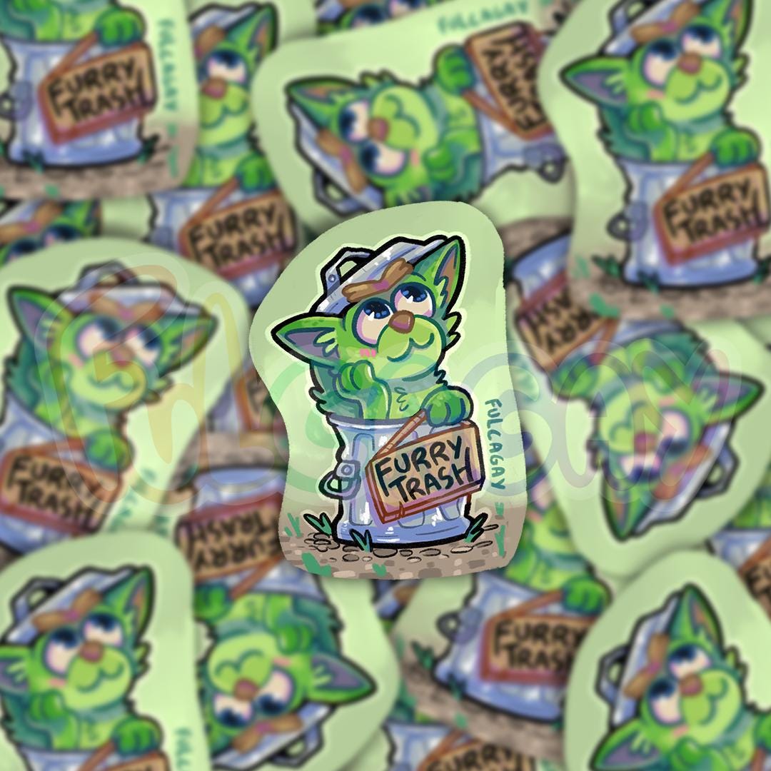 NEW! Furry Trash - Oscar the Grouch Fursona - Holographic Glossy ...
