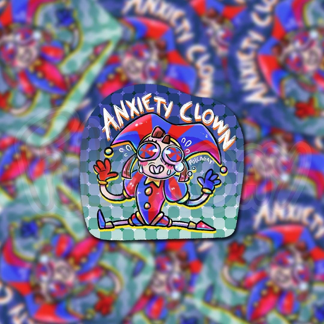 Anxiety Clown the Amazing Digital Circus Pomni Holographic Glossy ...