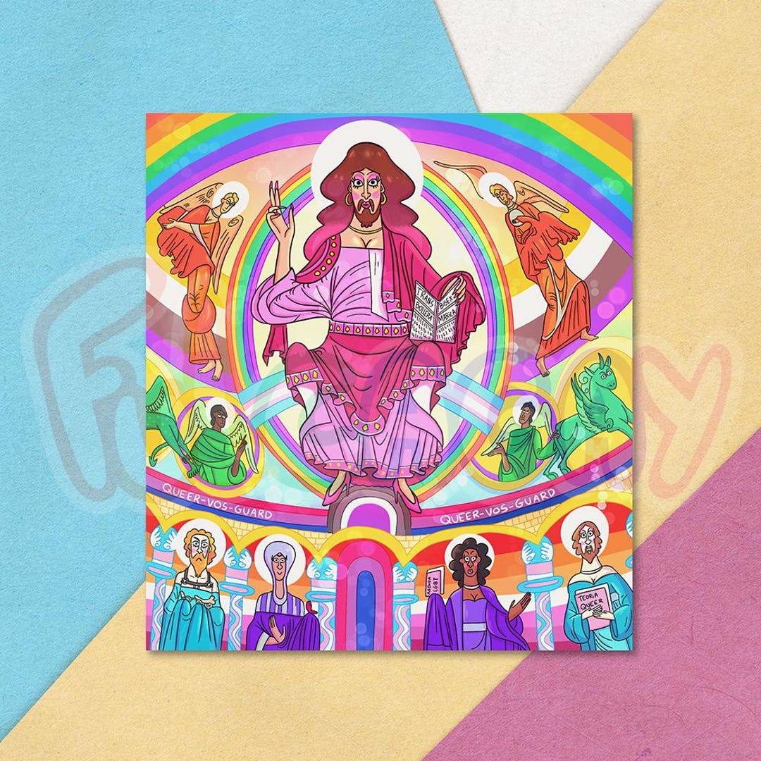 Jesus Queer - Drag Queen Rainbow Pride LGBTQ Christianity - Decorative ...