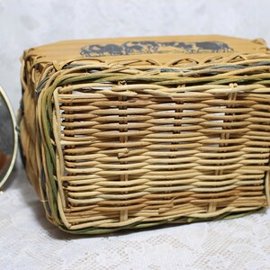 Wicker and Wood Basket Farm Cows Motiff, House Farm Theme Storage ...