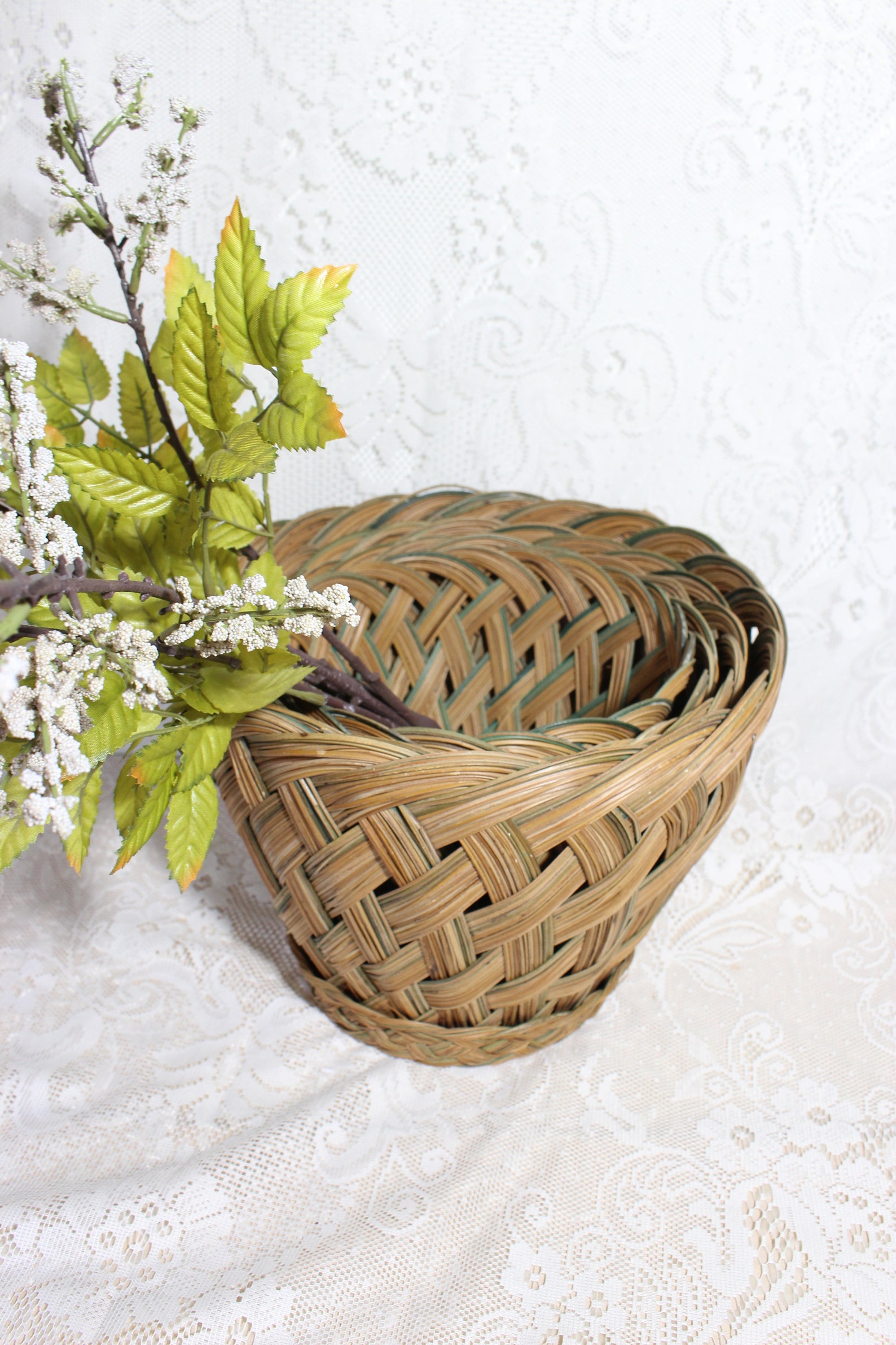 Wicker Nesting Planters, Basket Planters Set of 4, Vintage Woven Willow ...