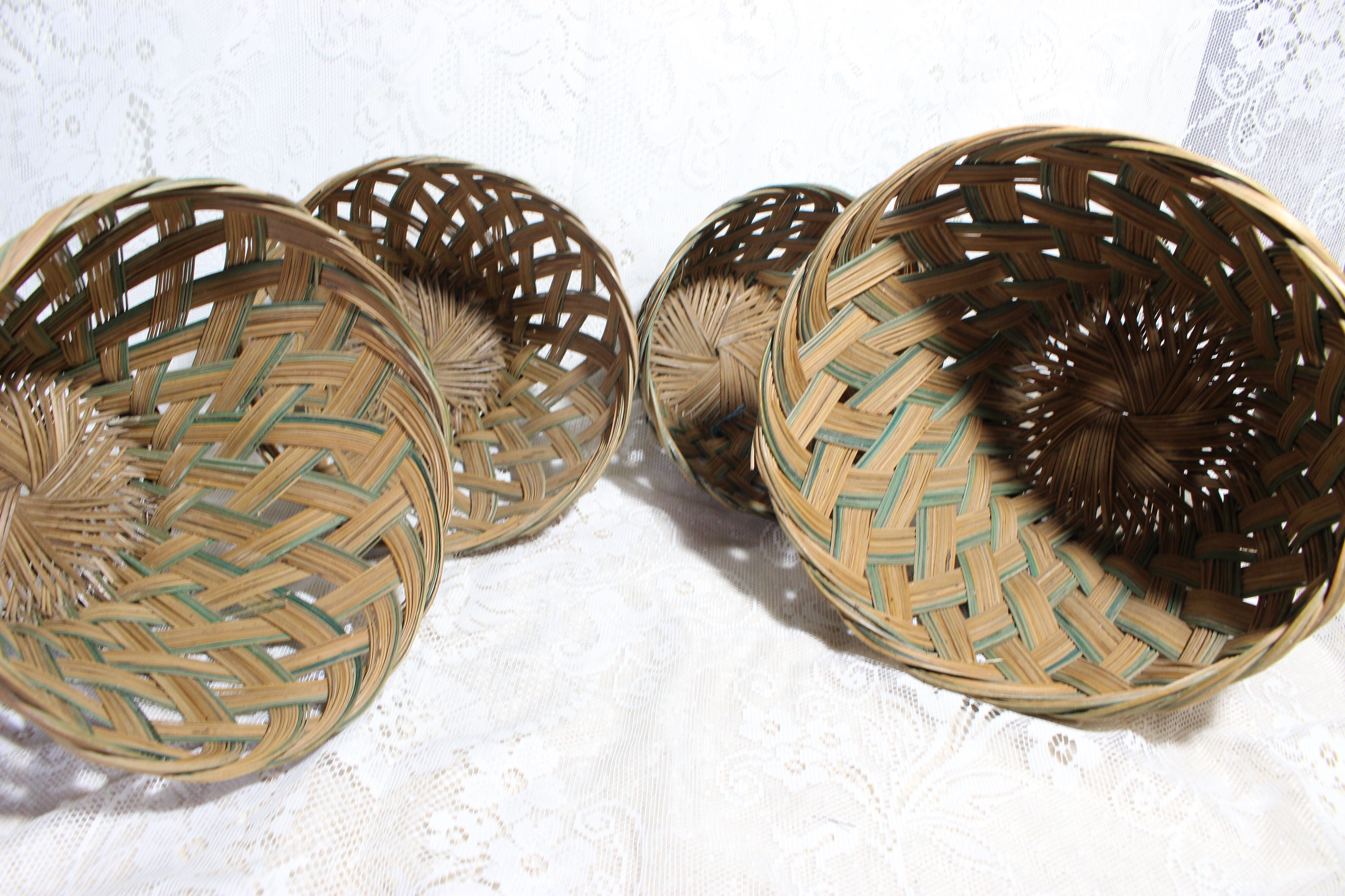 Wicker Nesting Planters, Basket Planters Set of 4, Vintage Woven Willow ...