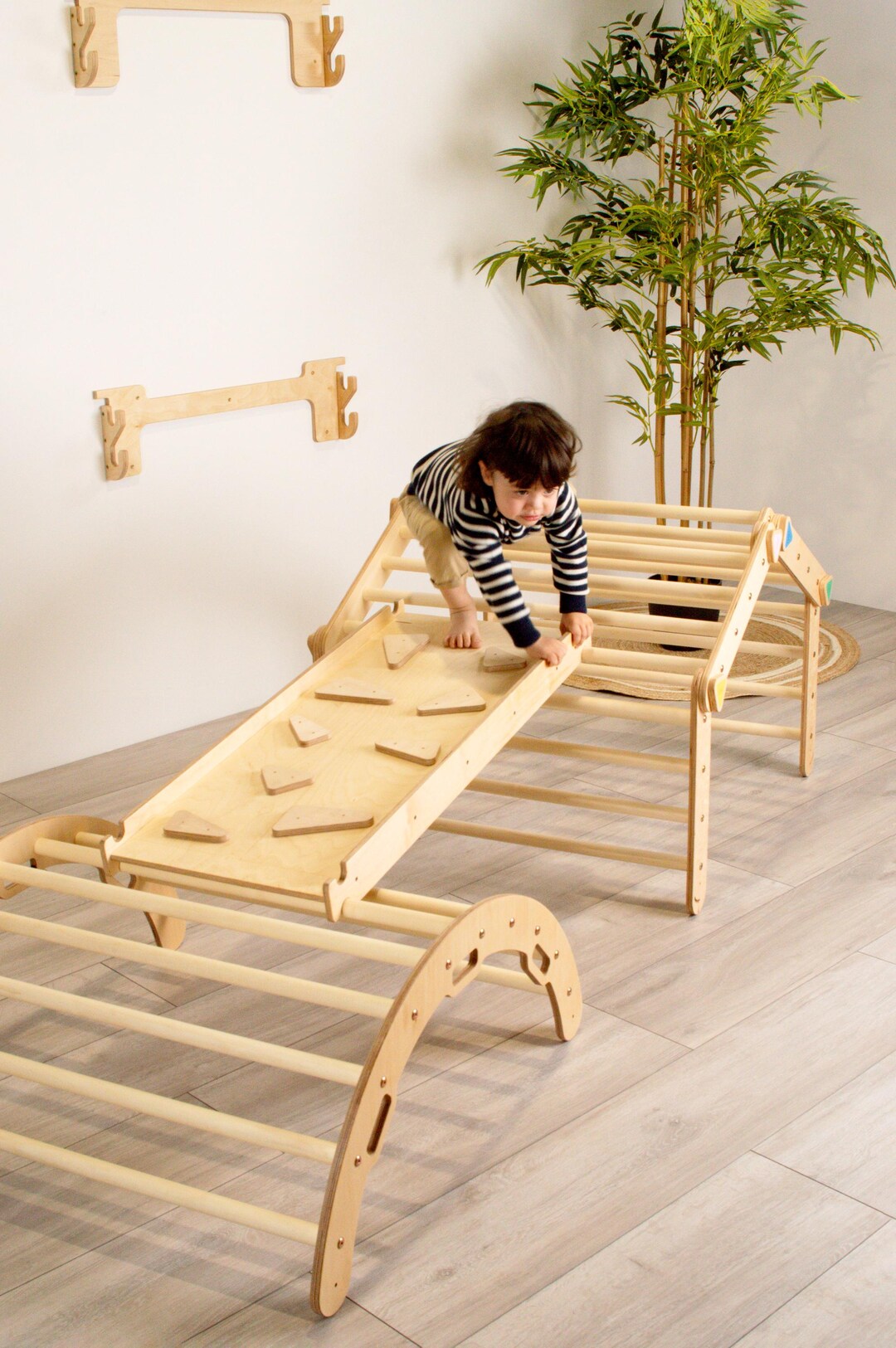 Climber Triangle Transformable Montessori Pikler Triangle Slide Arch ...